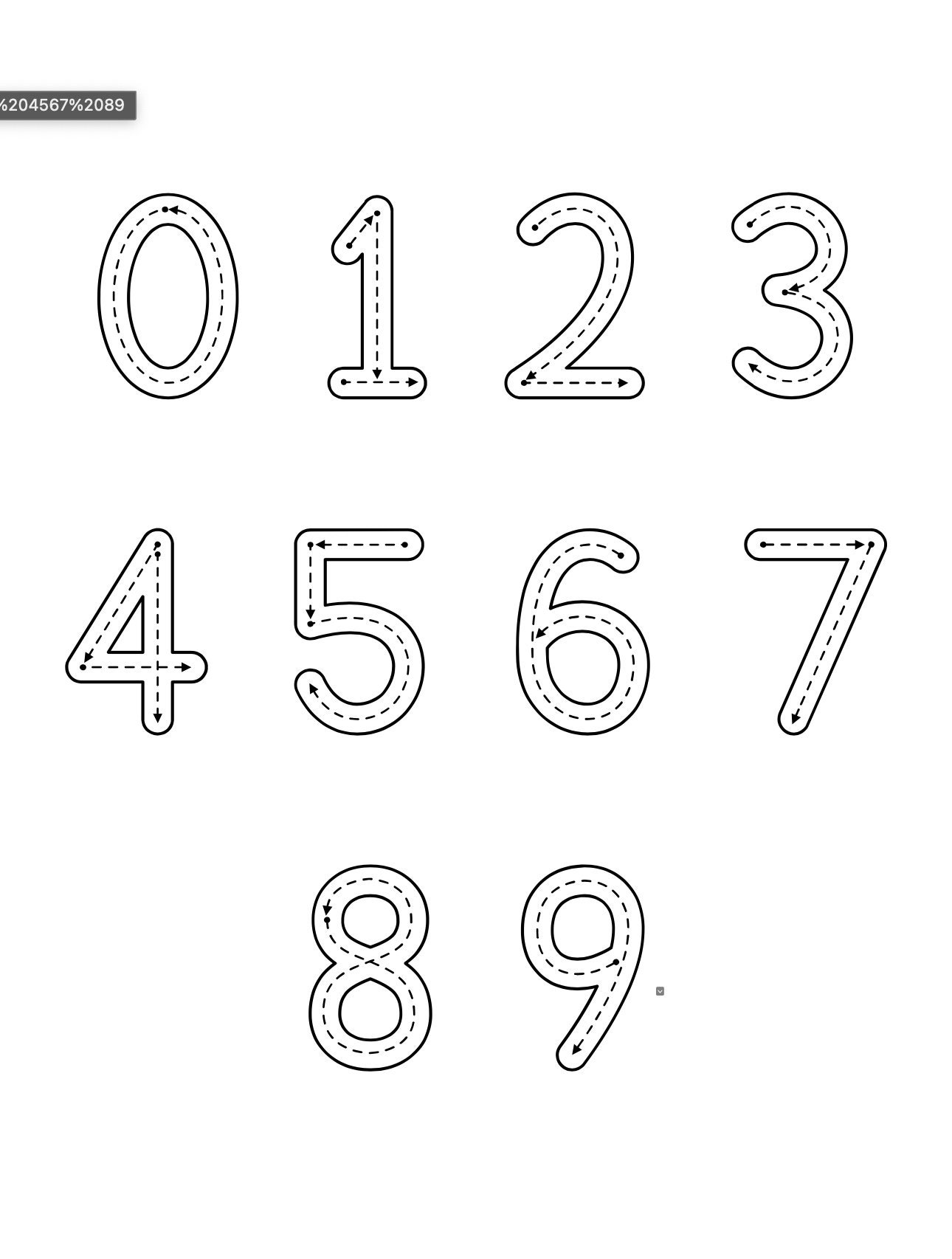 Number Writing Worksheet 0-9 - Etsy