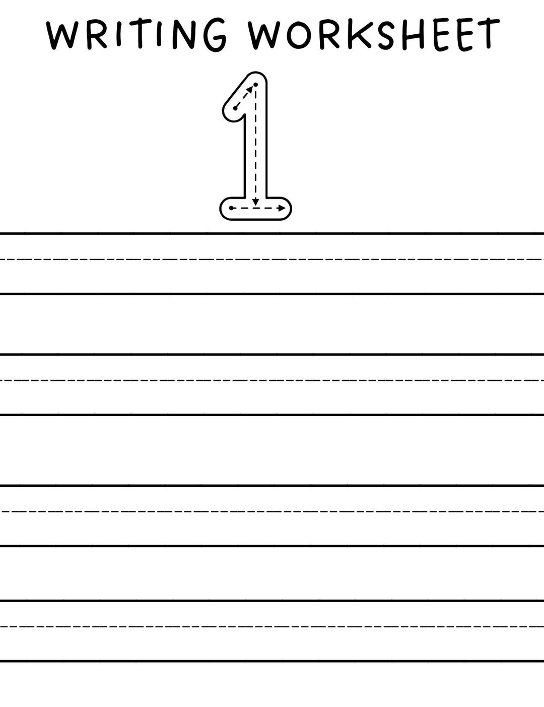 Number Writing Worksheet 0-9 - Etsy