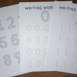 Learning to Write Numbers Worksheets - Etsy
