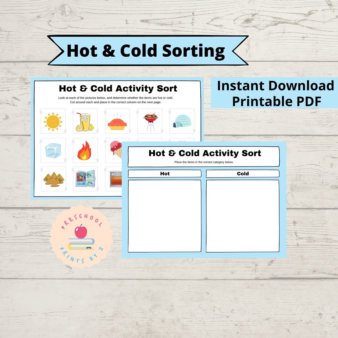Hot & Cold Printable PDF - Etsy