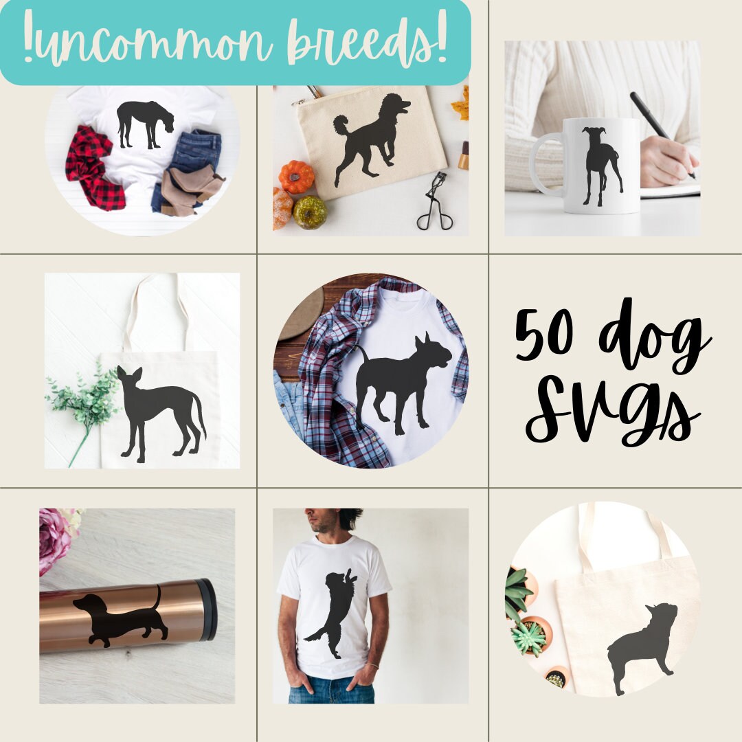 50 Dog Svgs *UNCOMMON BREEDS* SVG File for Digital Planner, Cricut ...