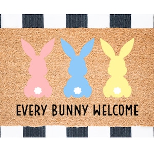 Every Bunny Welcome Doormat, Spring Decor, Easter Doormat, Welcome Mat ...