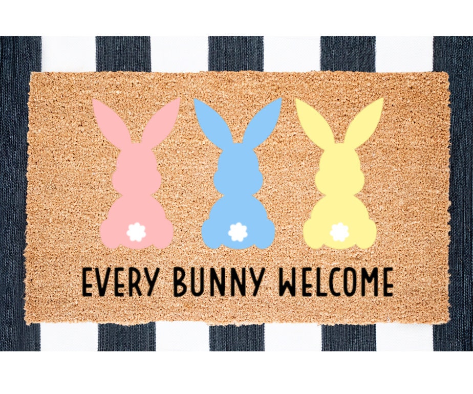 Every Bunny Welcome Doormat, Spring Decor, Easter Doormat, Welcome Mat ...