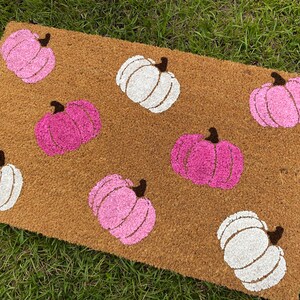Pink Pumpkins Doormat, Fall Doormat, Halloween Doormat, Thanksgiving ...