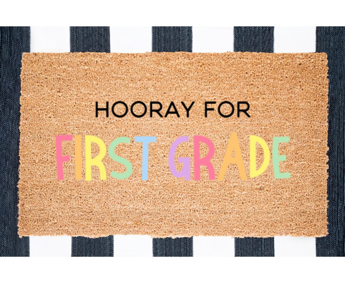 Hooray for Grade Level Doormat, Classroom Decor, Teacher Doormat ...
