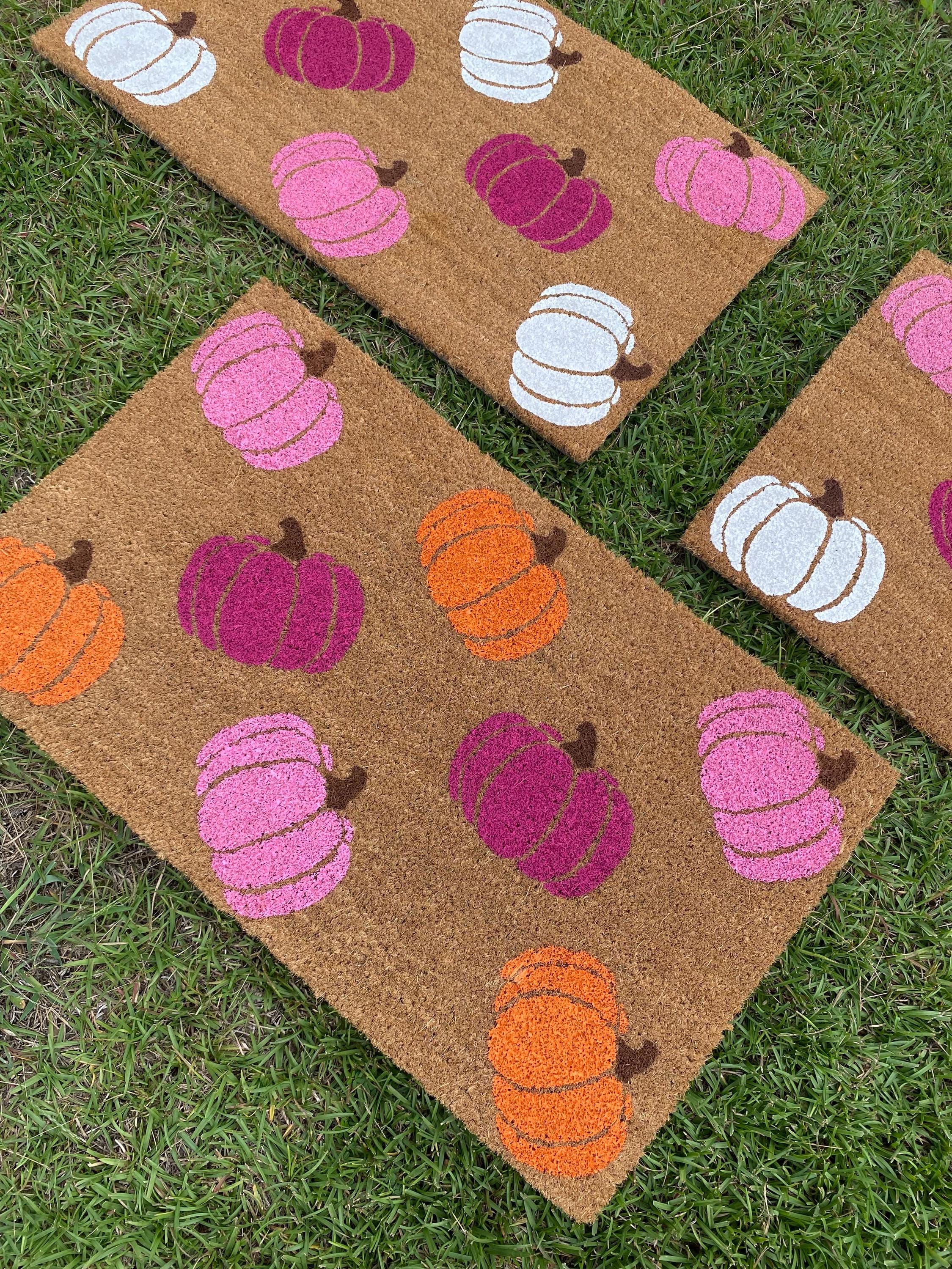 Pink Pumpkins Doormat, Fall Doormat, Halloween Doormat, Thanksgiving ...