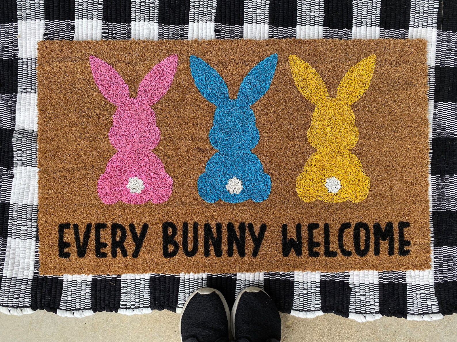 Every Bunny Welcome Doormat, Spring Decor, Easter Doormat, Welcome Mat ...