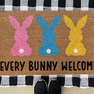 Every Bunny Welcome Doormat, Spring Decor, Easter Doormat, Welcome Mat ...