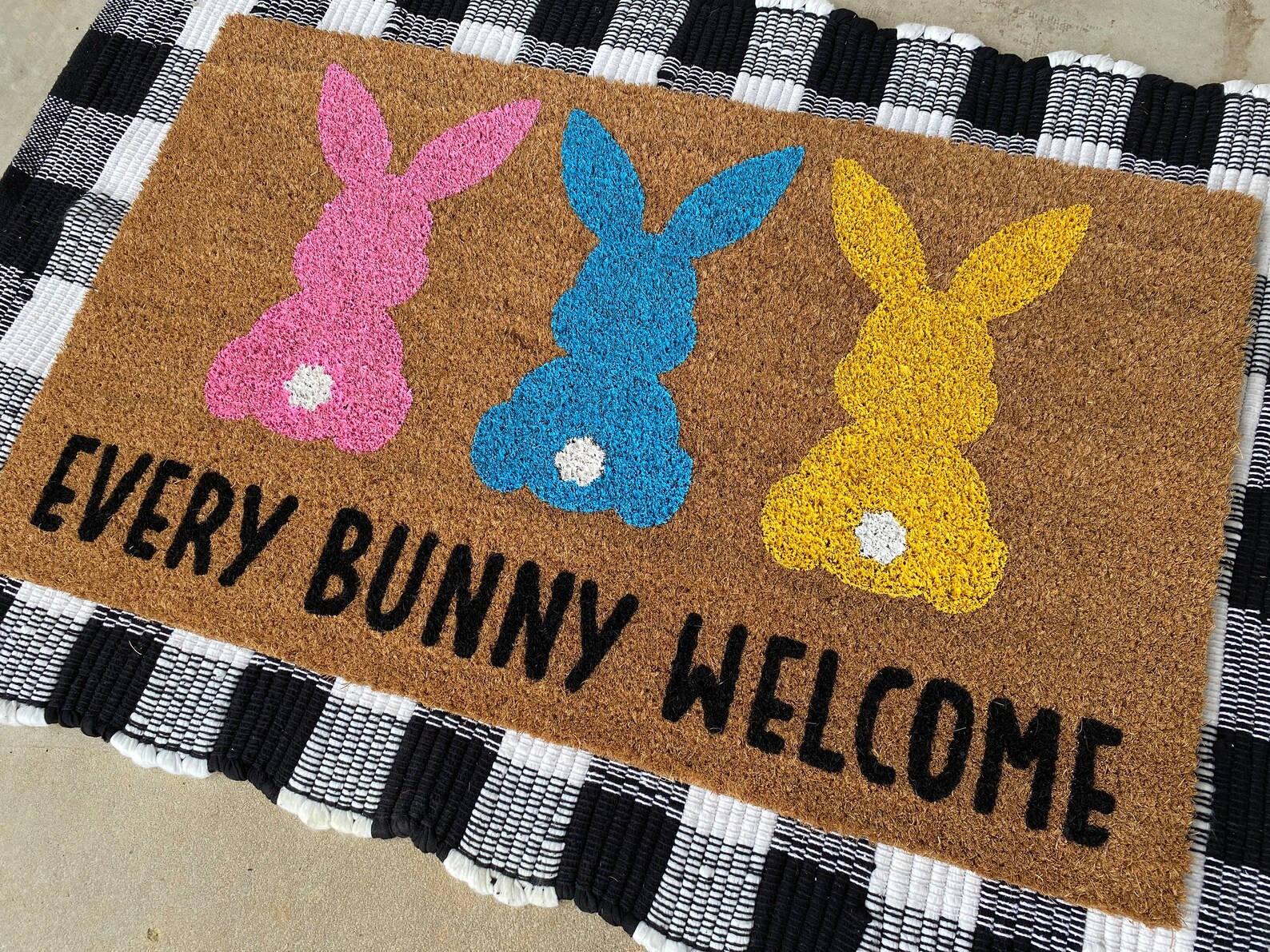 Every Bunny Welcome Doormat, Spring Decor, Easter Doormat, Welcome Mat ...