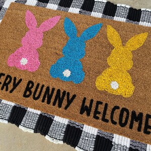 Every Bunny Welcome Doormat, Spring Decor, Easter Doormat, Welcome Mat ...