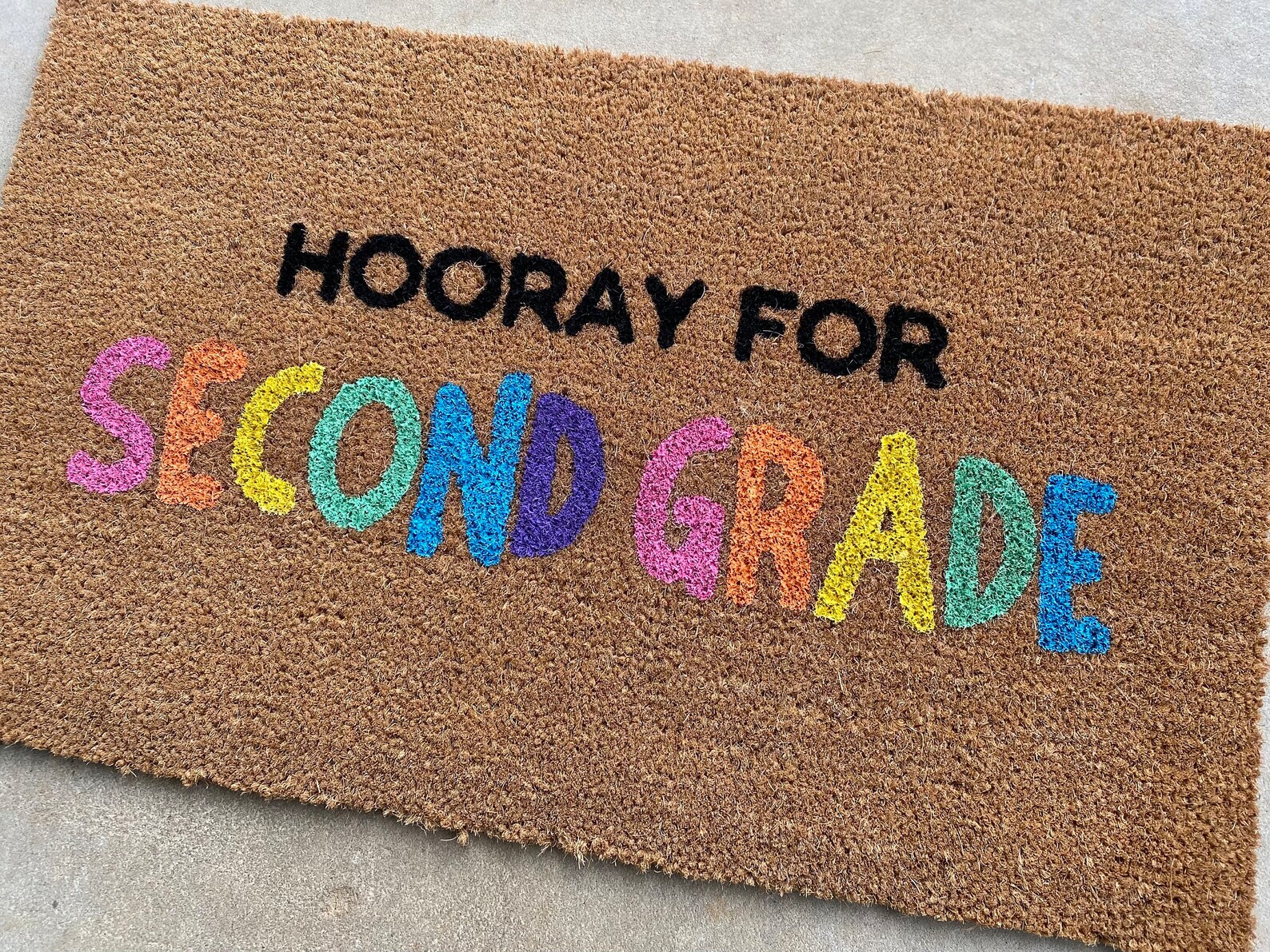 Hooray for Grade Level Doormat, Classroom Decor, Teacher Doormat ...