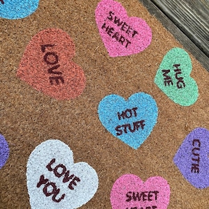 Conversation Heart Doormat, Valentine's Day Doormat, Valentine's Day ...