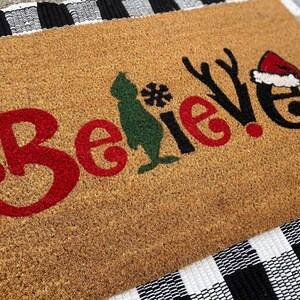 Believe Christmas Doormat, Holiday Decor, Christmas Doormat, Christmas ...