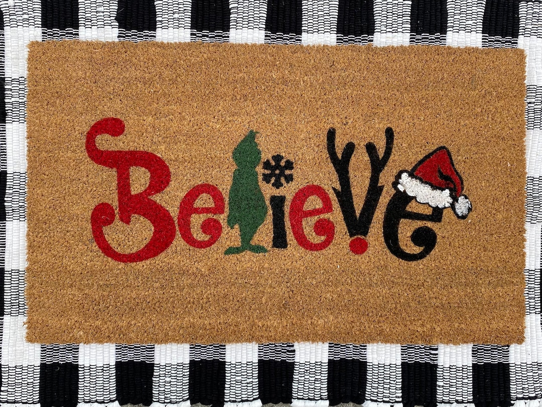 Believe Christmas Doormat, Holiday Decor, Christmas Doormat, Christmas ...