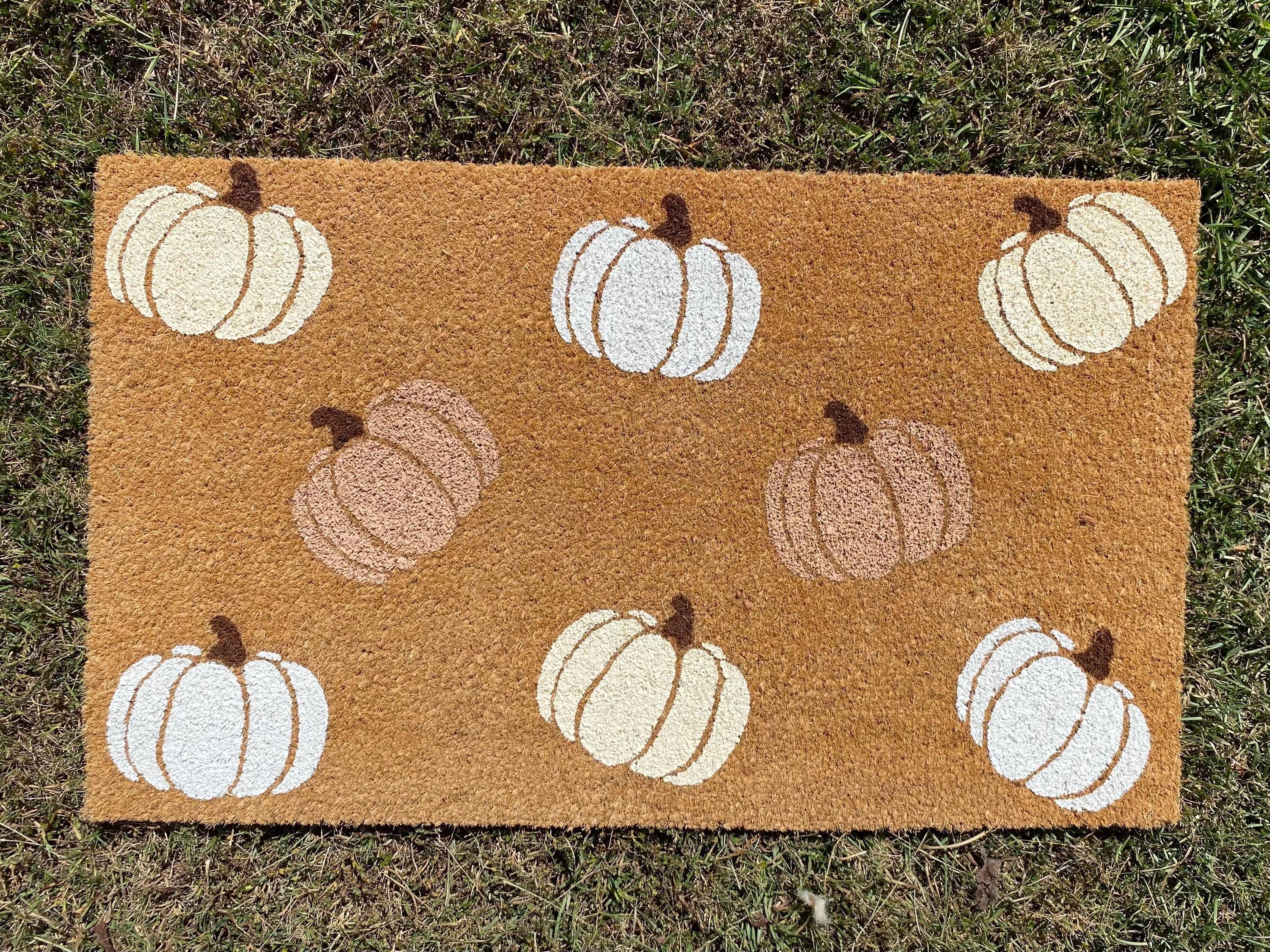 Pink Pumpkins Doormat, Fall Doormat, Halloween Doormat, Thanksgiving ...