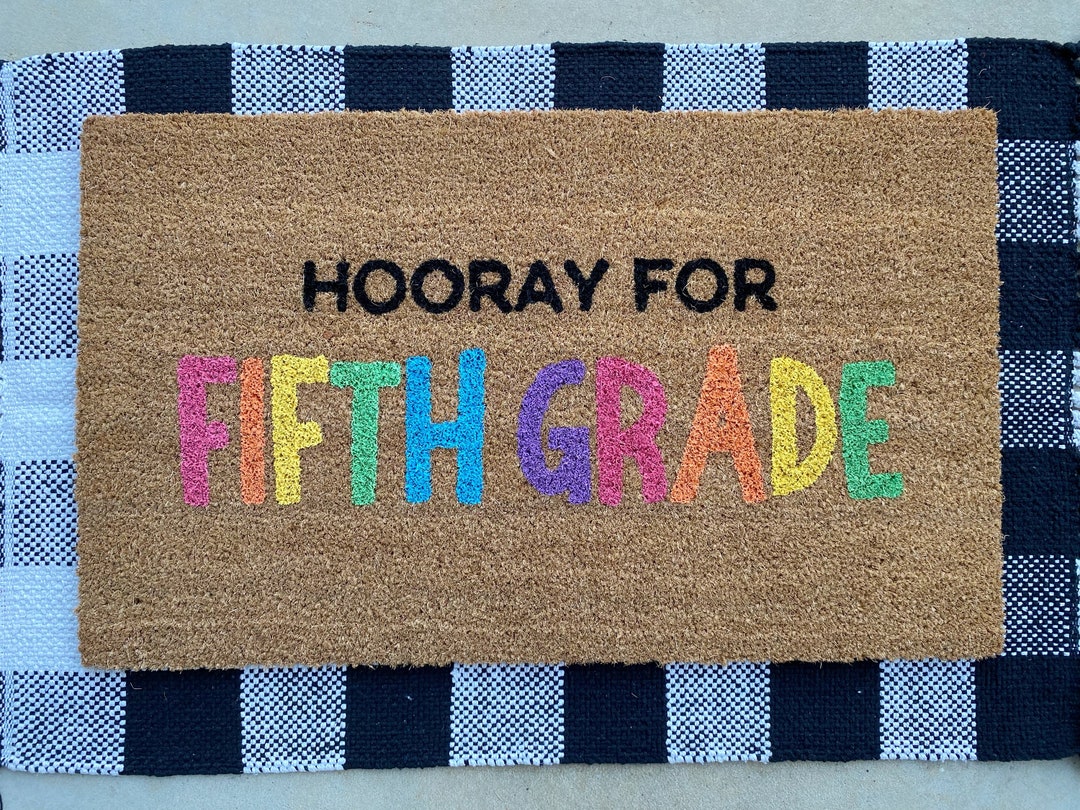 Hooray for Grade Level Doormat, Classroom Decor, Teacher Doormat ...
