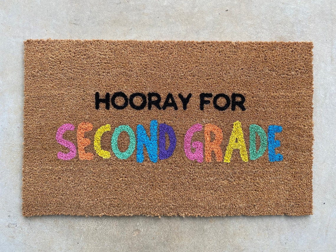 Hooray for Grade Level Doormat, Classroom Decor, Teacher Doormat ...