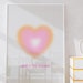 Positive Affirmation Pink and Orange Heart Aura Poster, Grainy Gradient ...