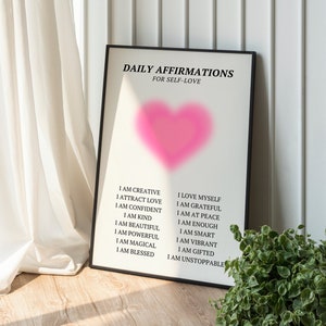 Positive Affirmations for Self Love Aura Poster, Digital Download ...