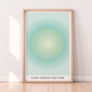 Pastel Green Aura Aesthetic Poster, Law of Attraction Affirmation Print ...