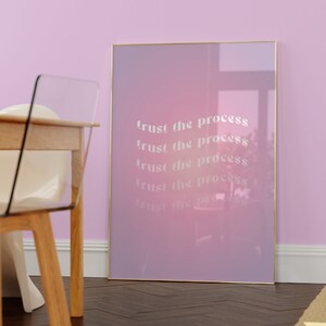 Trust the Process, Purple Retro Grainy Gradient Affirmation Poster ...