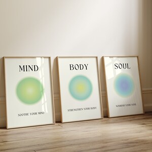 Mind Body Soul Aura Poster 3 Piece Wall Art, Aura Energy Spiritual ...