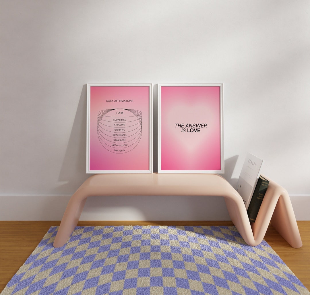 Positive Affirmation Aura Poster 2 Piece Wall Art, Spiritual ...