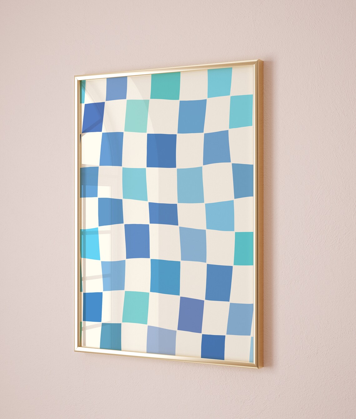 Abstract Retro Blue Bauhaus Poster Print Wall Art Set Trendy - Etsy