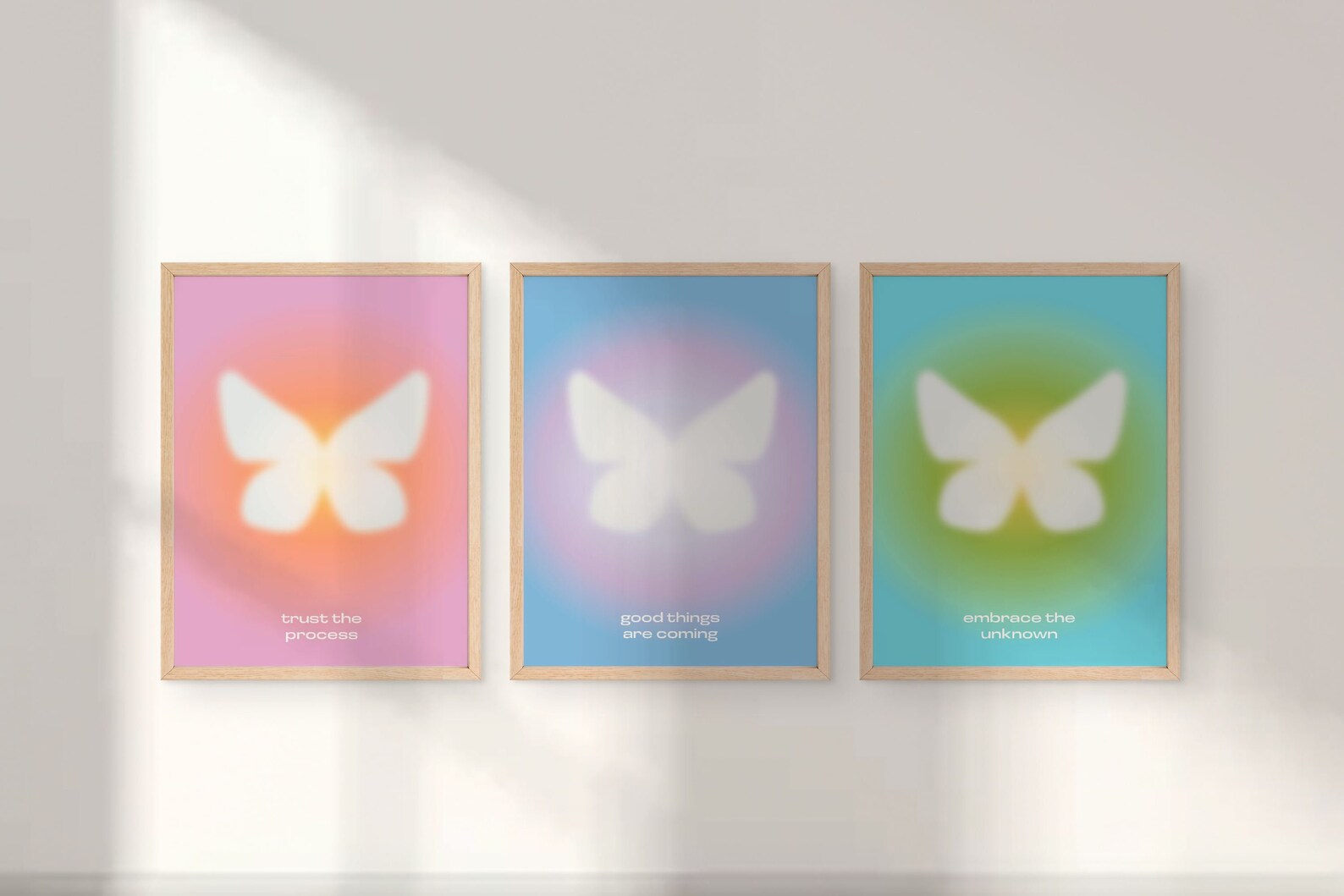 Aura Poster Set of 3 Prints Butterfly Wall Art Spiritual - Etsy