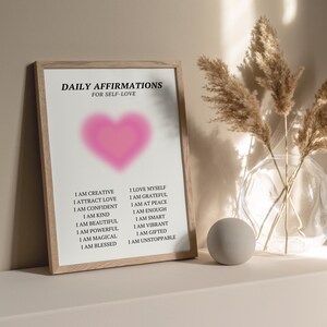 Positive Affirmations for Self Love Aura Poster, Digital Download ...