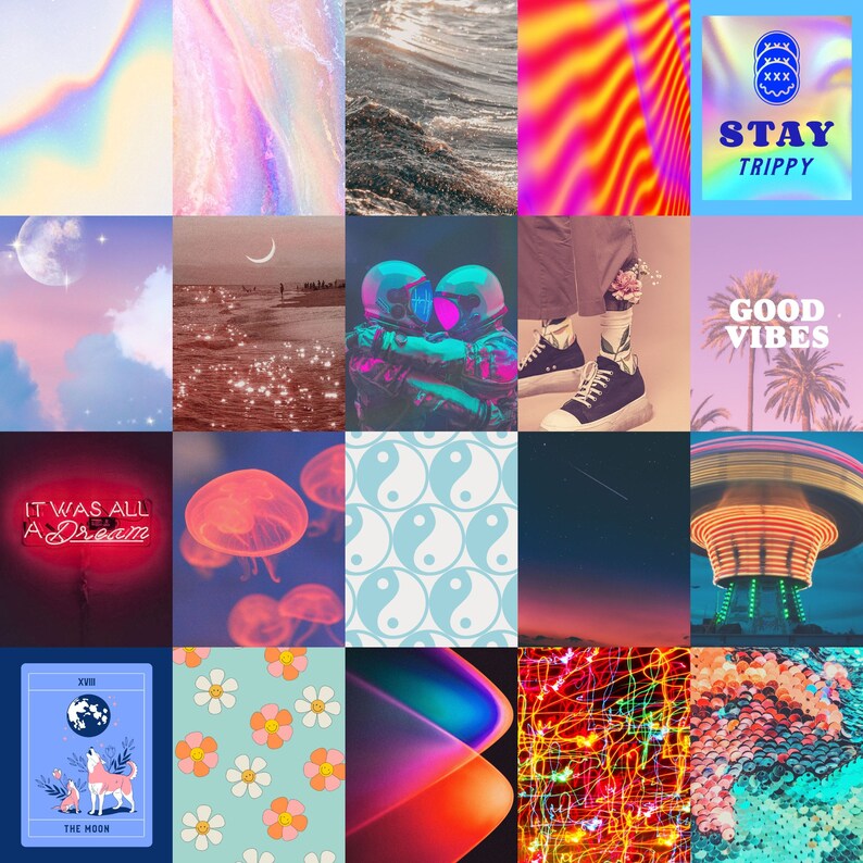 Indie Aesthetic Wall Collage Kit Digital Download Indie Room - Etsy