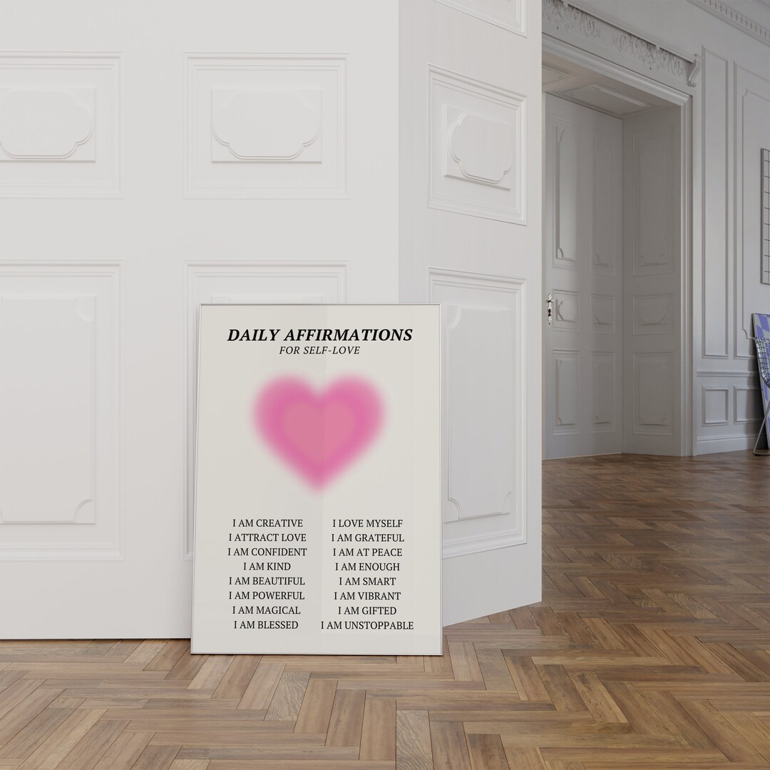 Positive Affirmations for Self Love Aura Poster, Digital Download ...