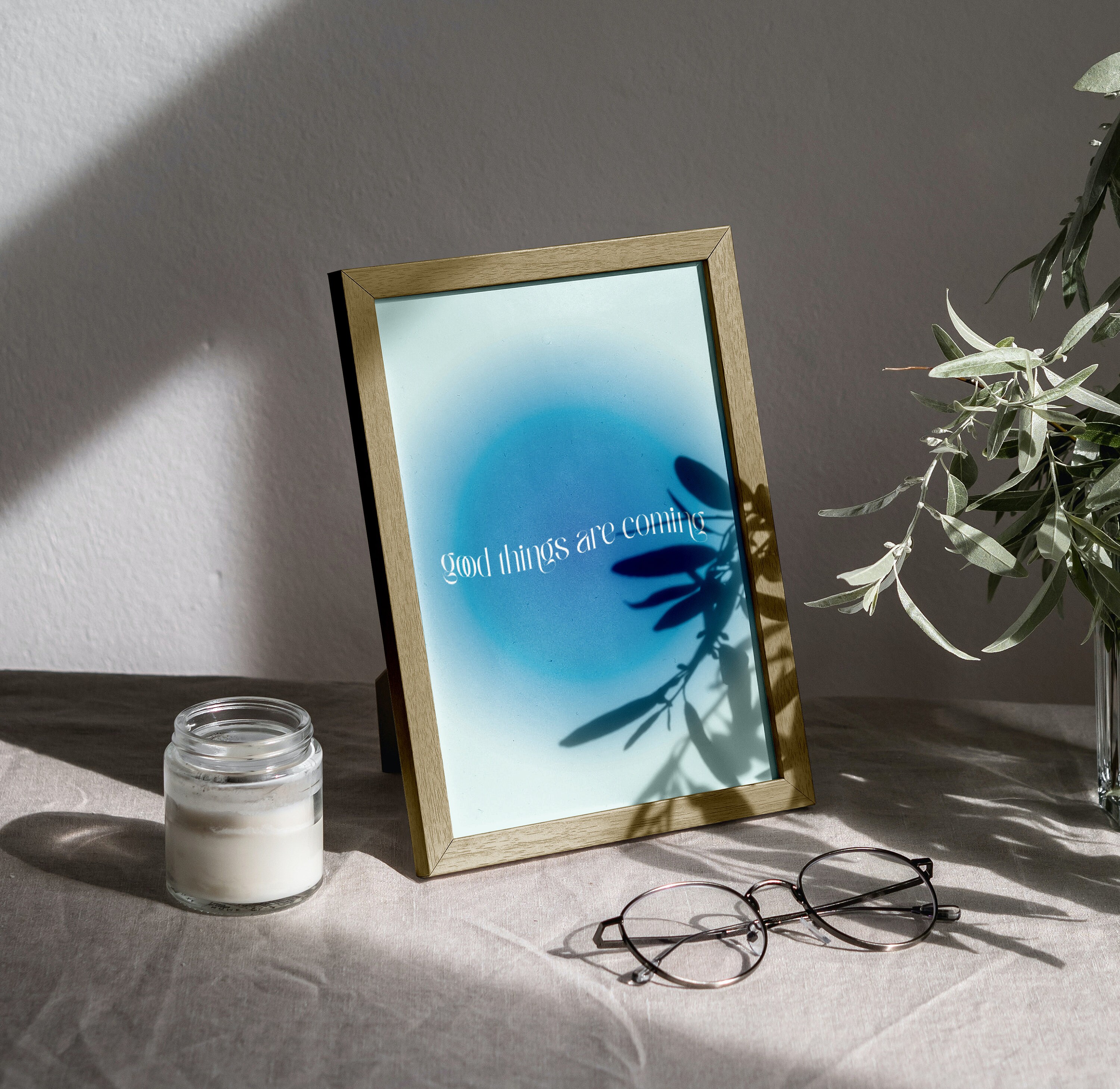 Abstract Retro Blue Bauhaus Poster Print Wall Art Set Trendy - Etsy