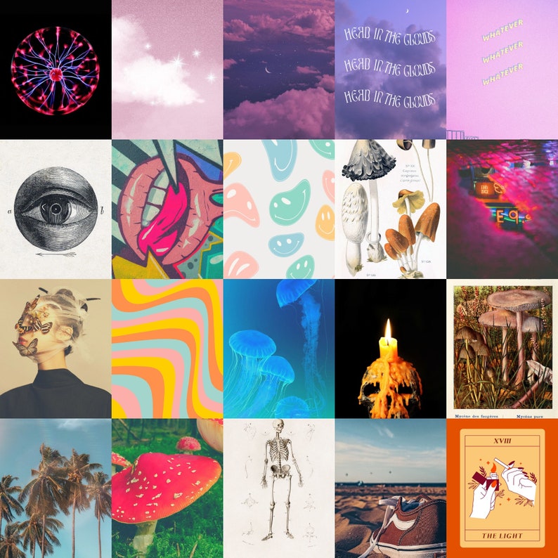 Indie Aesthetic Wall Collage Kit Digital Download Indie Room - Etsy