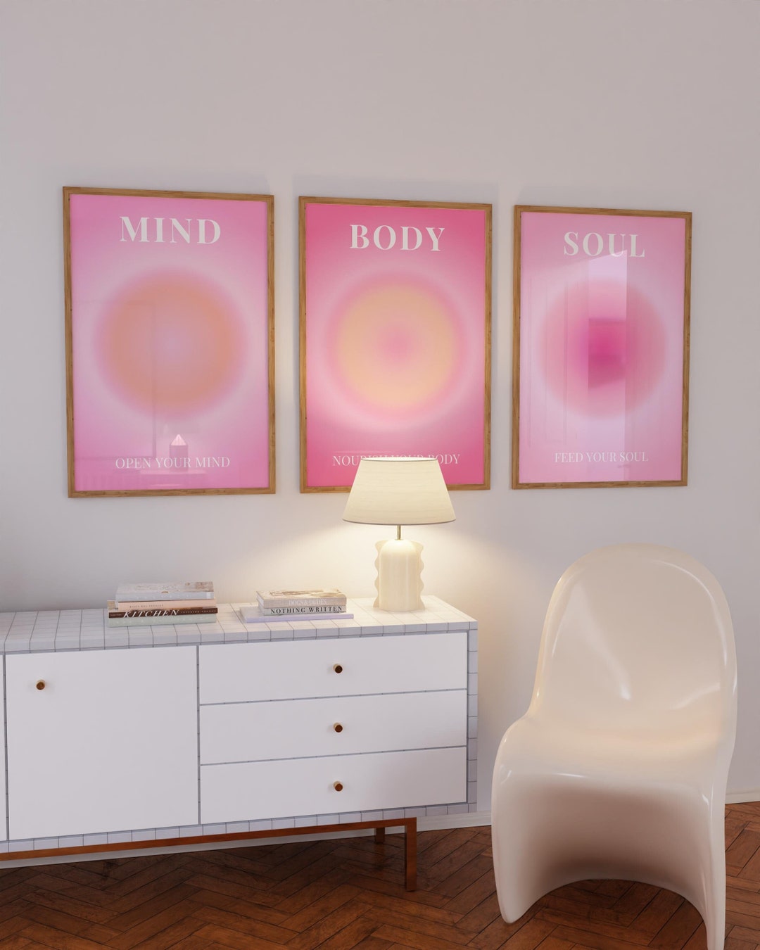 Mind Body Soul Positive Aura Posters Set of 3 Prints, Spiritual ...