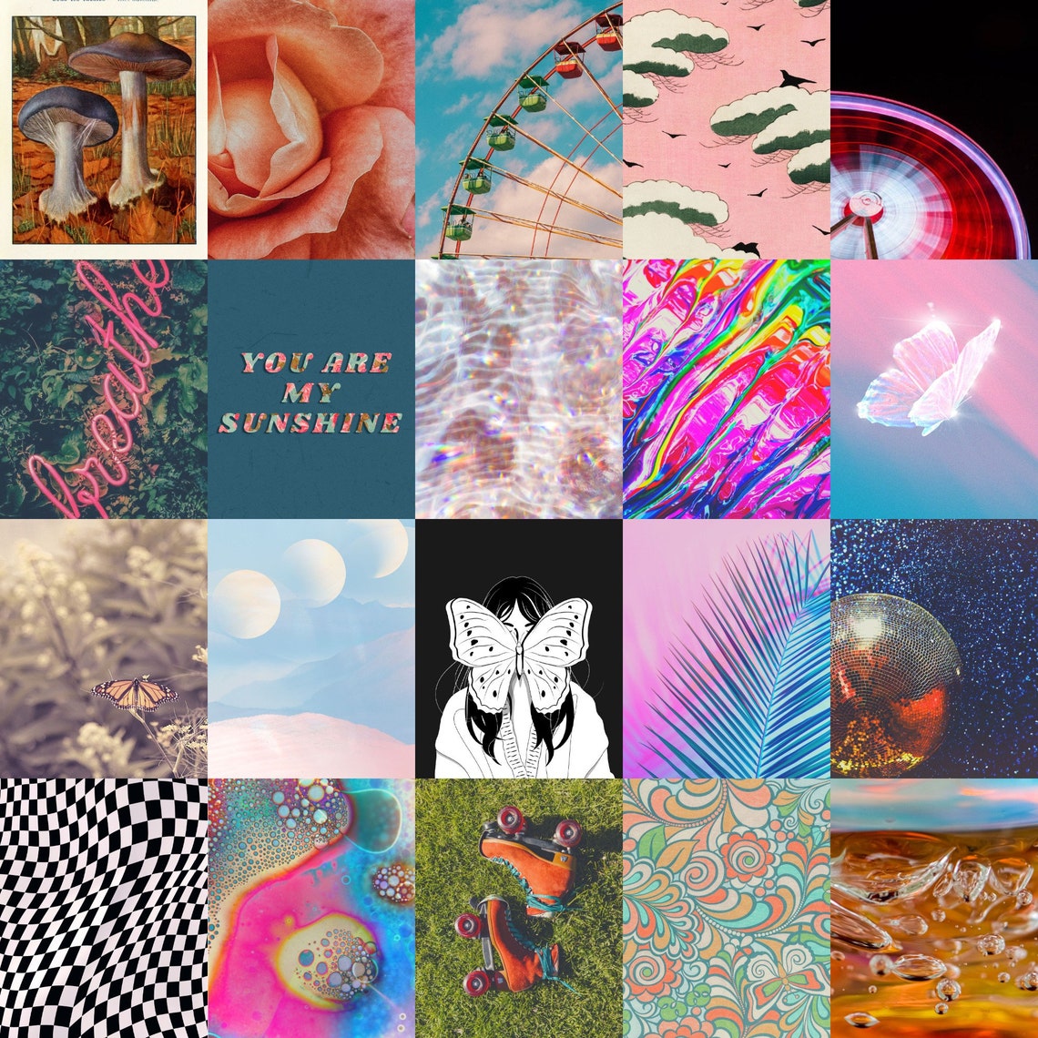 Indie Aesthetic Wall Collage Kit Digital Download Indie Room - Etsy