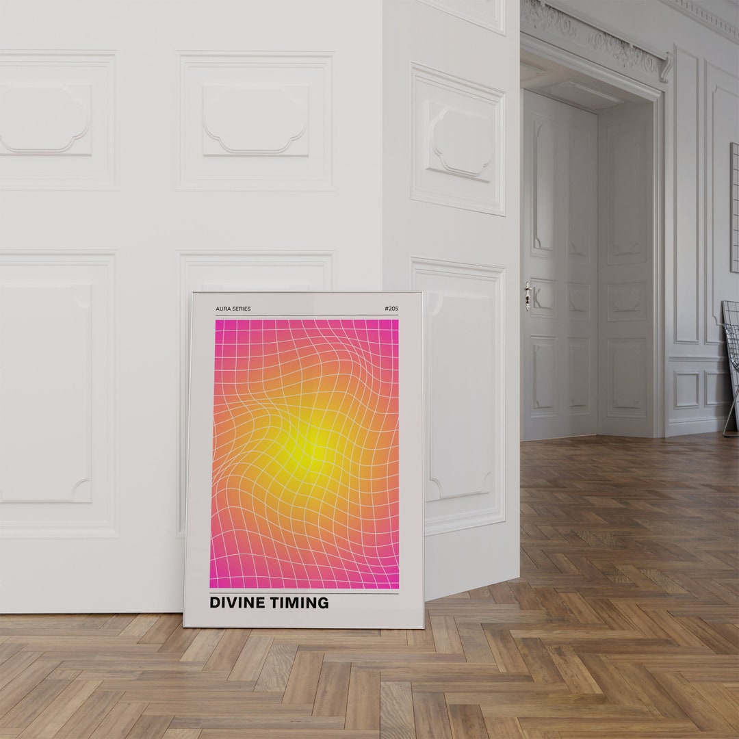 Divine Timing Vaporwave Aura Poster Wall Art, Preppy Wall Decor Y2K ...