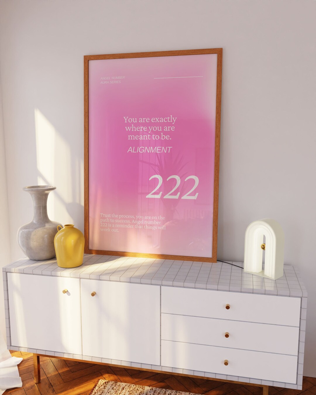 Angel Number 222 Pink Aura Poster, Spiritual Wall Art Y2K Aesthetic ...