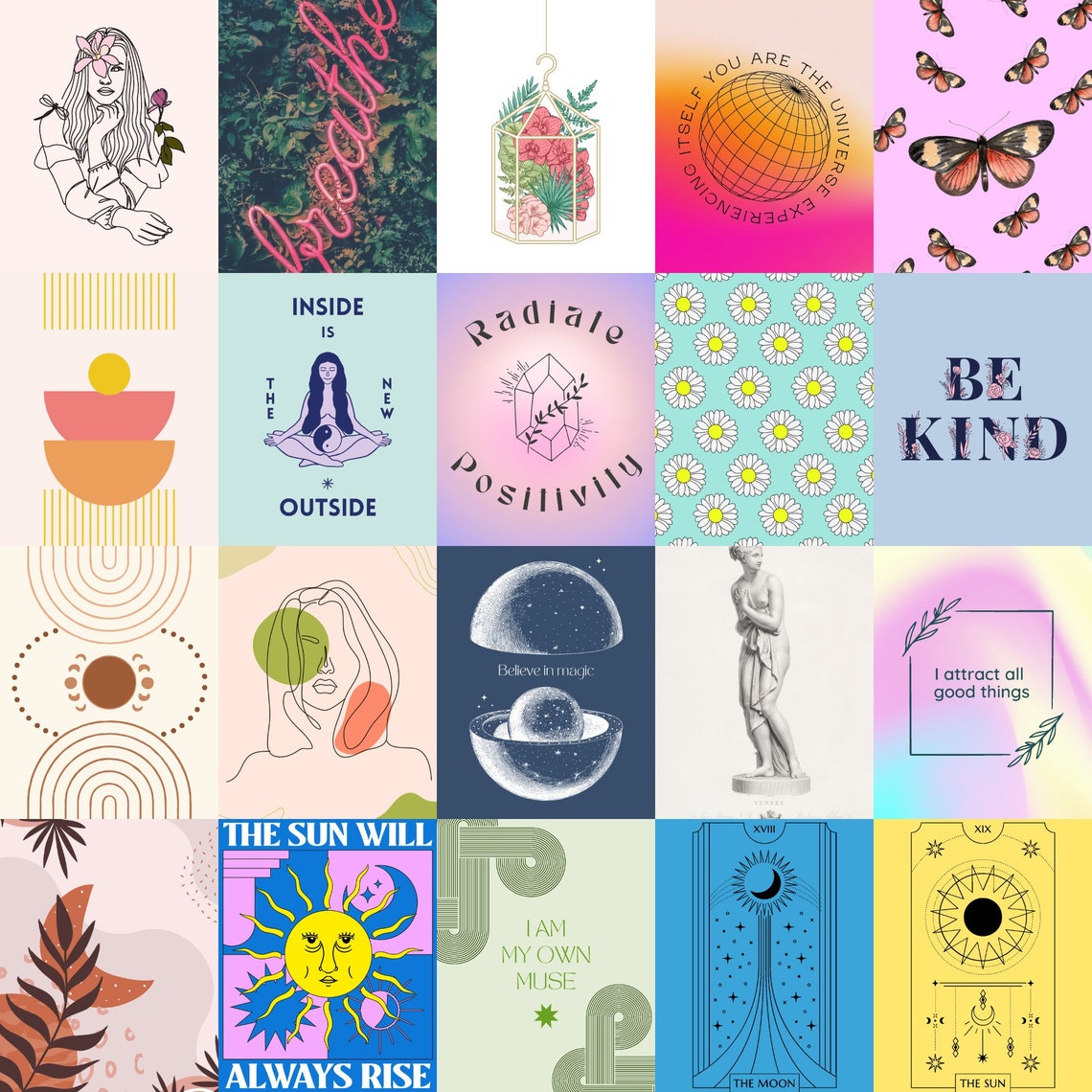 Vision Board Aesthetic Wall Collage Kit Digital Download | Etsy