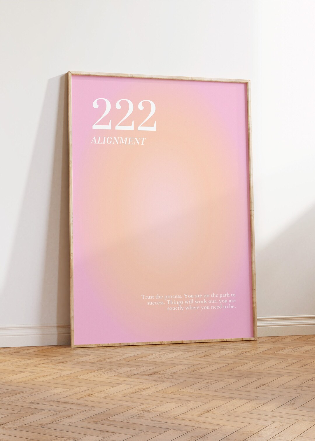 Angel Number 222 Pink Aura Poster, Spiritual Wall Art Y2K Aesthetic ...