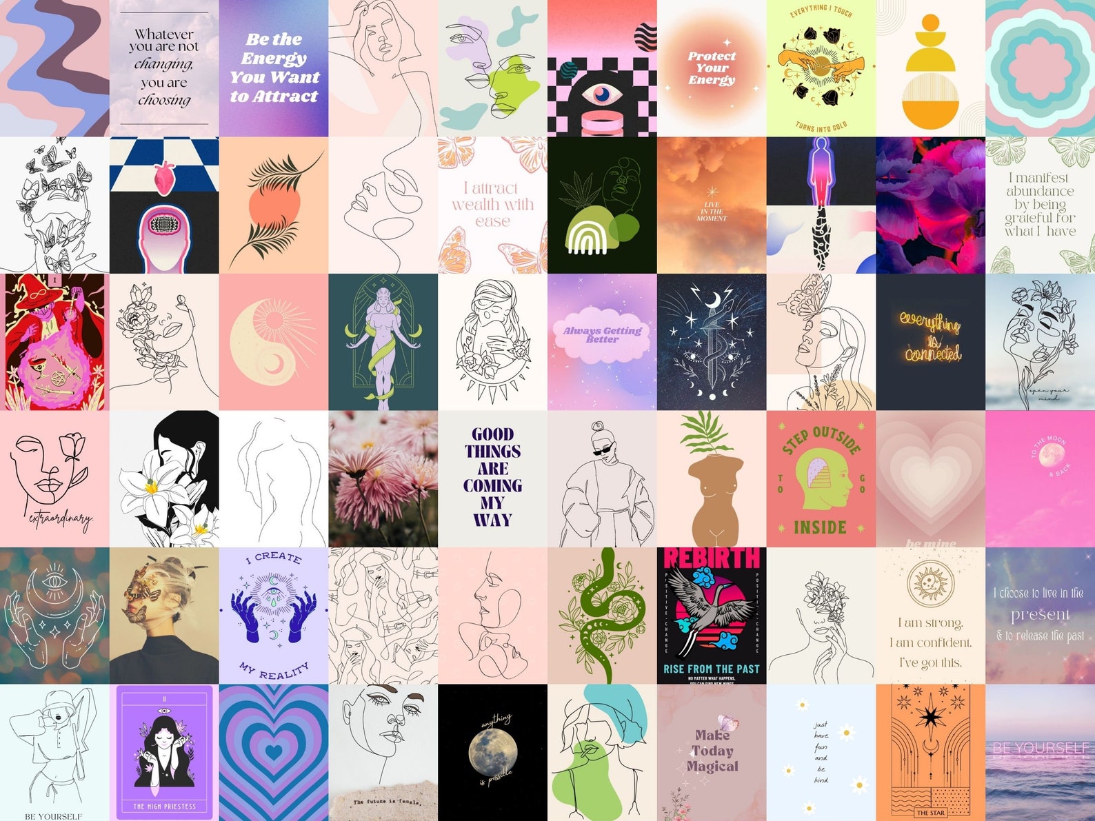 Vision Board Aesthetic Wall Collage Kit Digital Download | Etsy