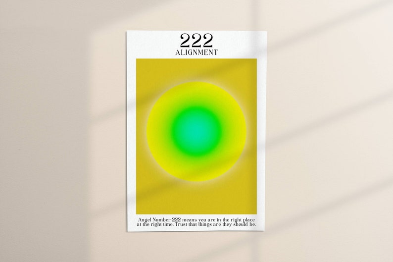 222 Angel Number Poster Indie Room Decor Aura Poster - Etsy