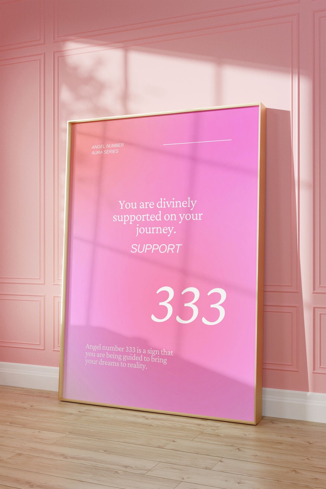 Angel Number 333 Pink Aura Poster, Spiritual Wall Art Y2K Aesthetic ...