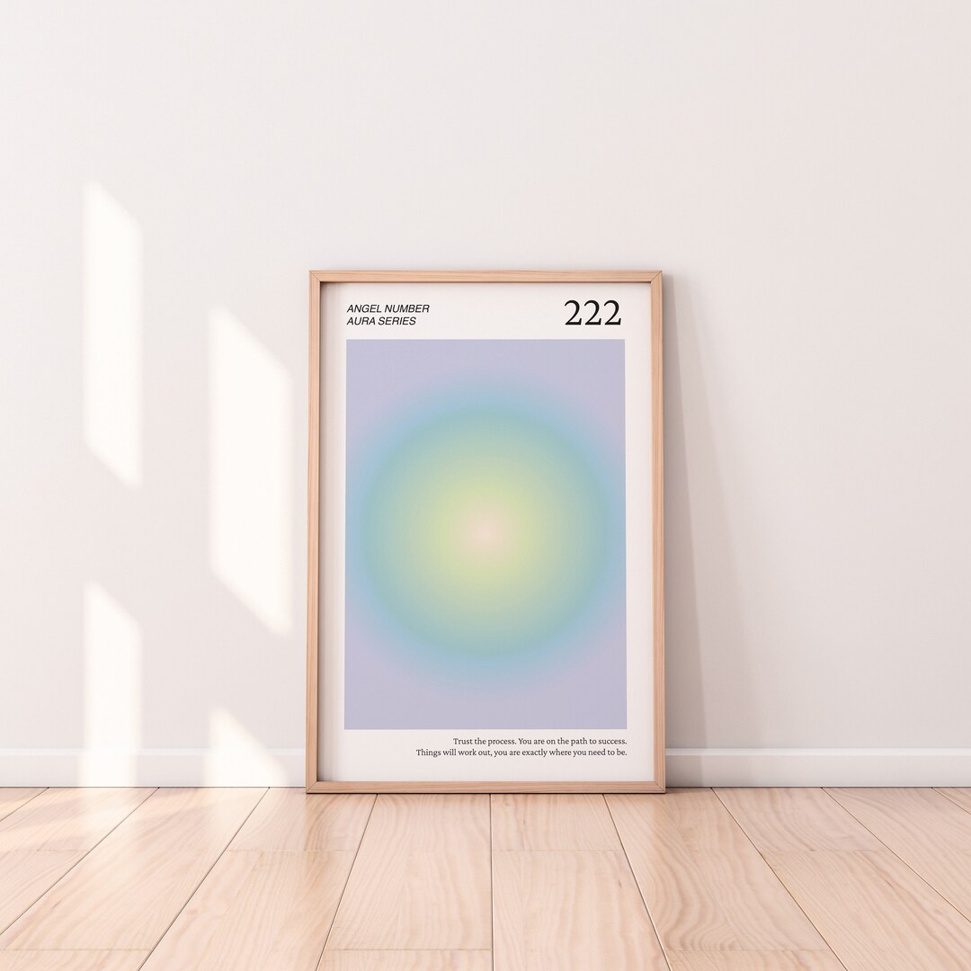 Angel Number 222 Aura Poster, Spiritual Wall Art Indie Aesthetic Y2K ...