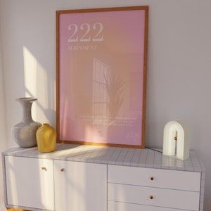 Angel Number 222 Pink Aura Poster, Spiritual Wall Art Y2K Aesthetic ...