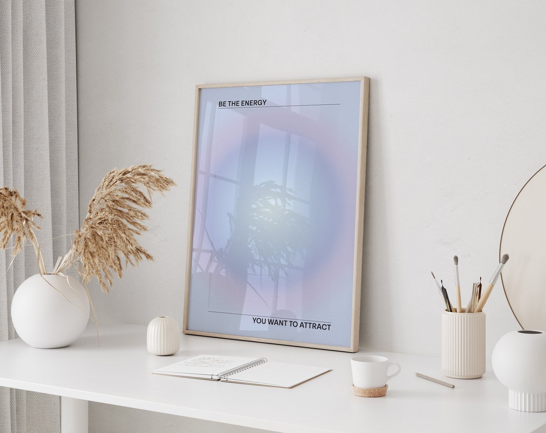 Purple Positive Aura Printable Poster, Affirmation Wall Art Trendy ...
