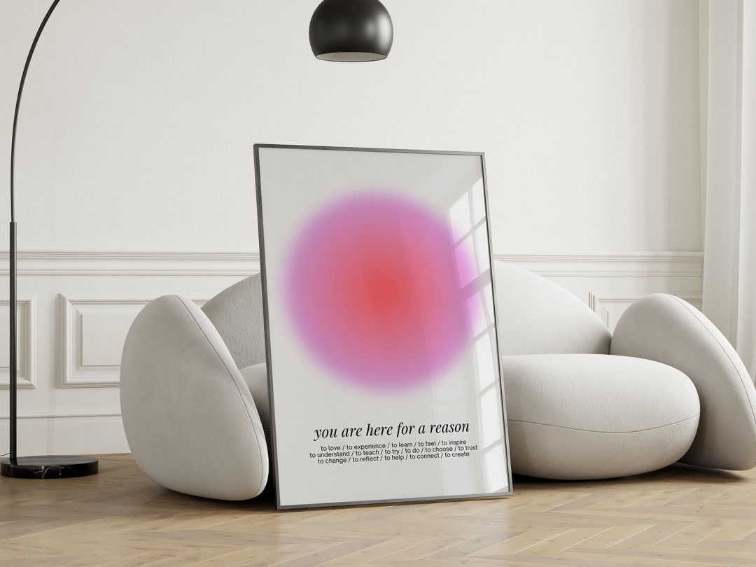 Positive Affirmation Aura Poster, Spiritual Gradient Wall Art, Digital ...