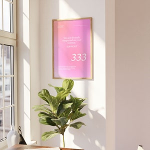 Angel Number 333 Pink Aura Poster, Spiritual Wall Art Y2K Aesthetic ...