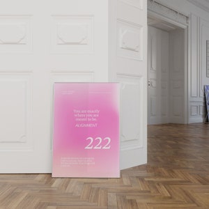 Angel Number 222 Pink Aura Poster, Spiritual Wall Art Y2K Aesthetic ...