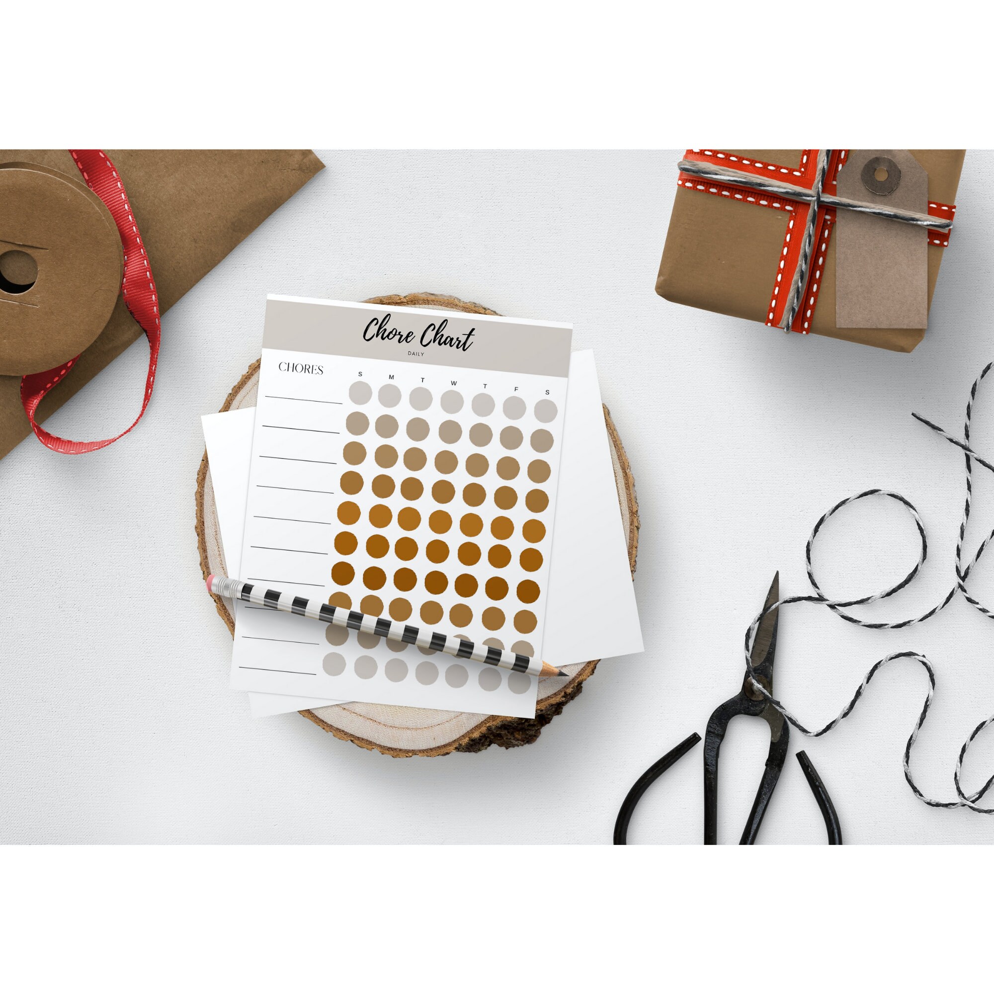 Printable Chore Chart, Neutral Chore Chart, Checkbox Chore Chart ...